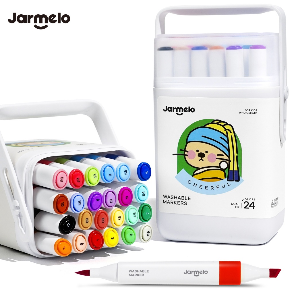 Jar Melo Water Based Dual Tip Markers, Washable Markers for Kids, Brush ...