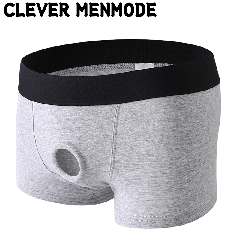 [CLEVER-MENMODE]Cotton Sexy Men Boxers Front Pocket Hollowing Out ...