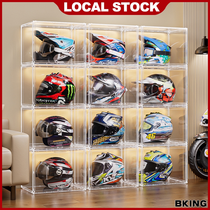 Transparent Helmet Storage Box Acrylic Helmet Display Box Display ...