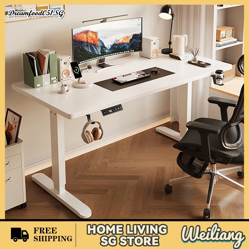 Electric Height Adjustable Table Ergonomic Standing Desk PC Computer ...