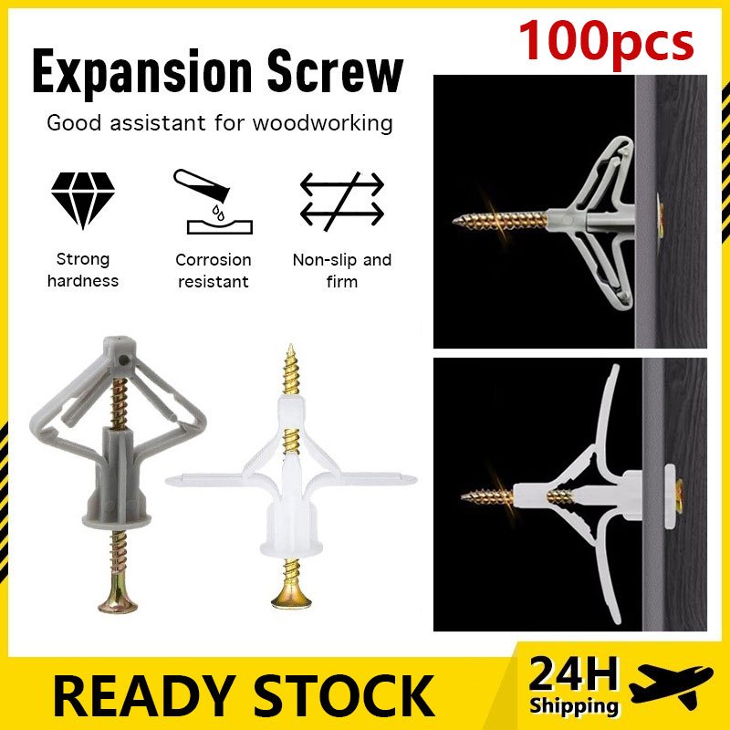 100pcs Partition Ceiling Plaster Expansion Screw Aircraft Screw ...