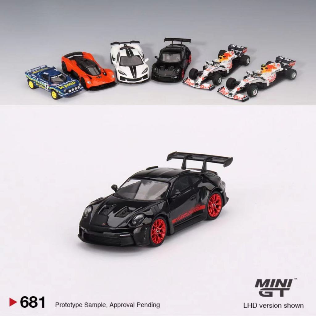 MINIGT 1:64 Model Car Porsche 911 (992) GT3 RS Black with Pyro Red ...