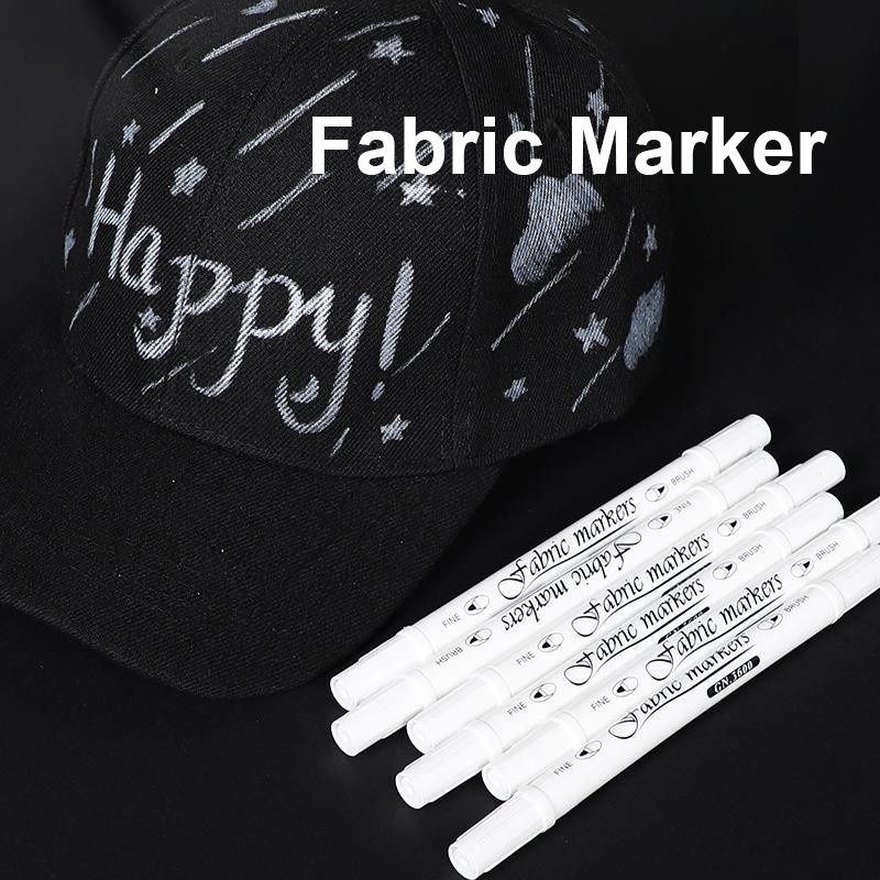 White/Black Fabric Markers, Permanent Fabric Paint Marker for Clothes ...