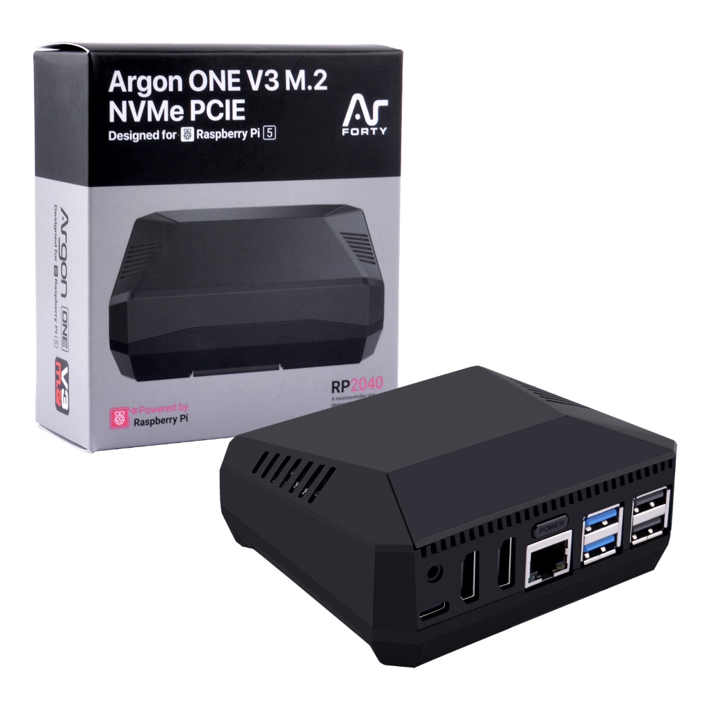 Argon ONE V3 M.2 NVME PCIE Case for Raspberry Pi 5 M-Key up to 2280 ...