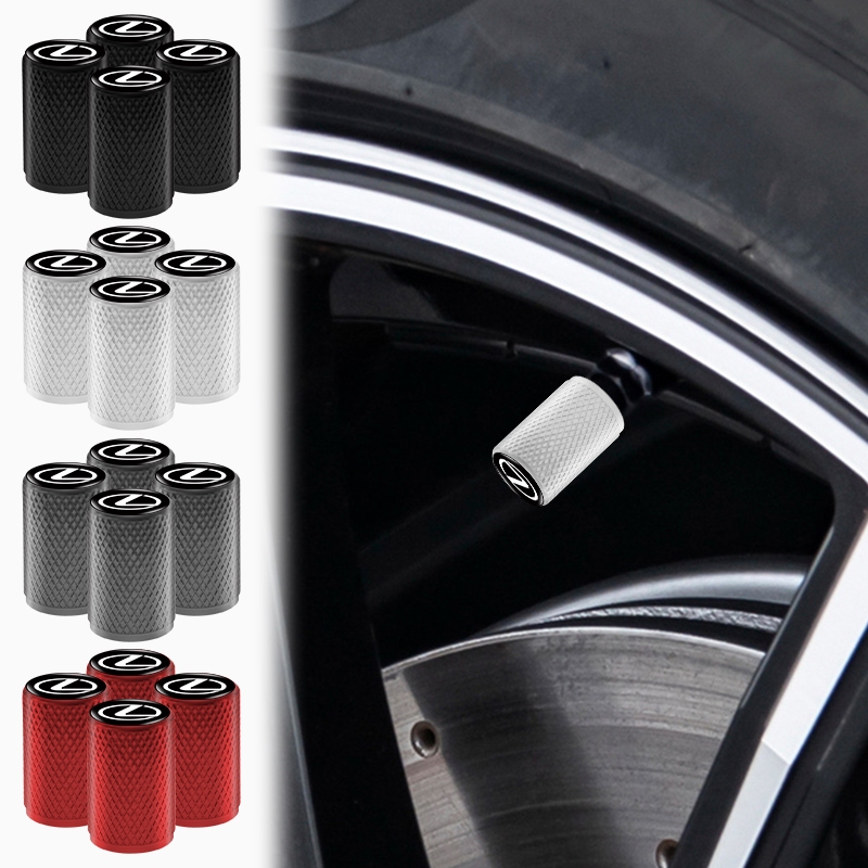 4pcs Stylish Car Tire Air Cap Screw-on Type Cylindrical Wheel Valve ...