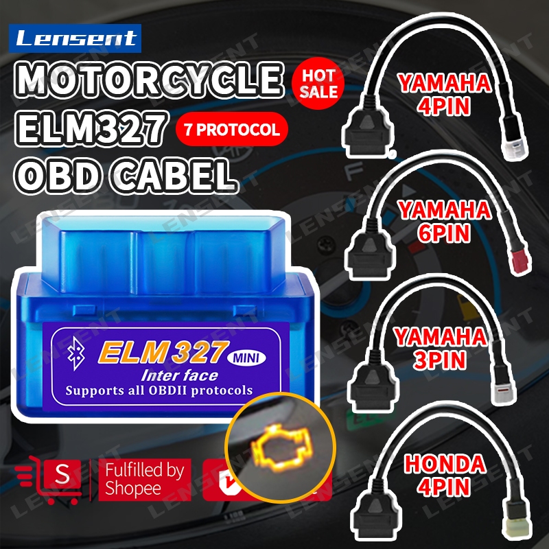 Lensent OBD2 ELM 327 Yamaha Honda Motorcycle Diagnostic ELM327 ...