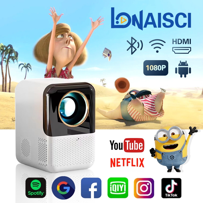 Smart Projector 4k LONAISCI X10 2+16G Mini Projector for Phone Wifi ...