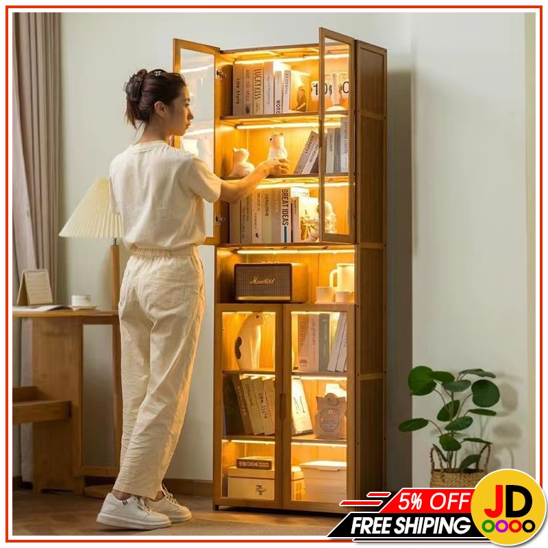 Transparent Book Shelf Cabinet Storage Cabinet With Door Bedroom ...