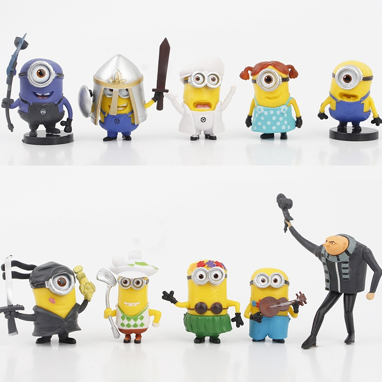 Anime Gru Despicable Me Dolls Miniatures Action Figures Minions Bob ...