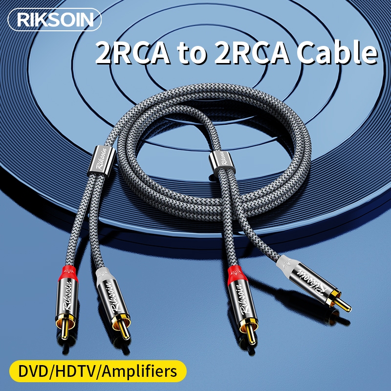 Riksoin Audio Cable 2RCA To 2RCA Male Stereo Gold Plated Cable For Home ...