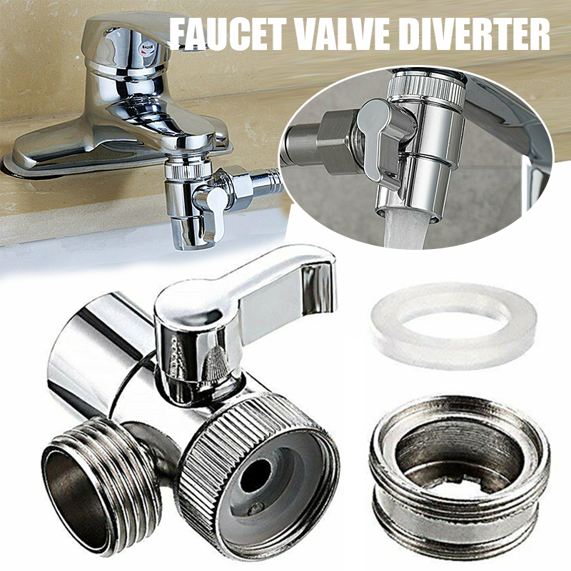 Water Tap Connector Switch Faucet Adapter Sink Splitter Diverter Valve ...