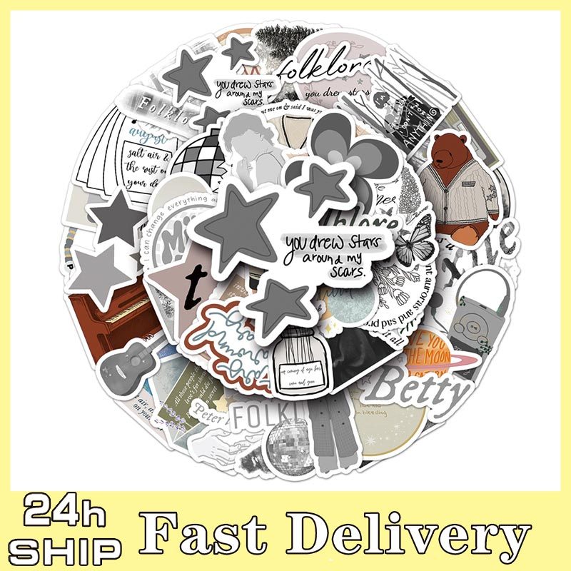 50PCS Taylor Swift Folklore Sticker Laptop Guitar Skateboard Waterproof ...