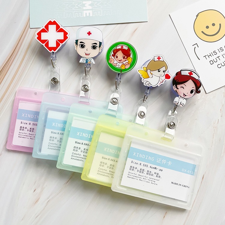 Doctor Nurse Retractable Chest Card Buckle/ Hook / Lanyard Card Holder ...