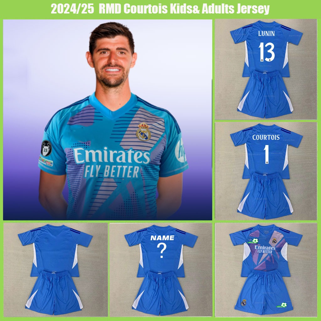 2024/25 Reeall Madriiiid Courtois Kids goalkeeper jersey/RMD COURTOIS ...