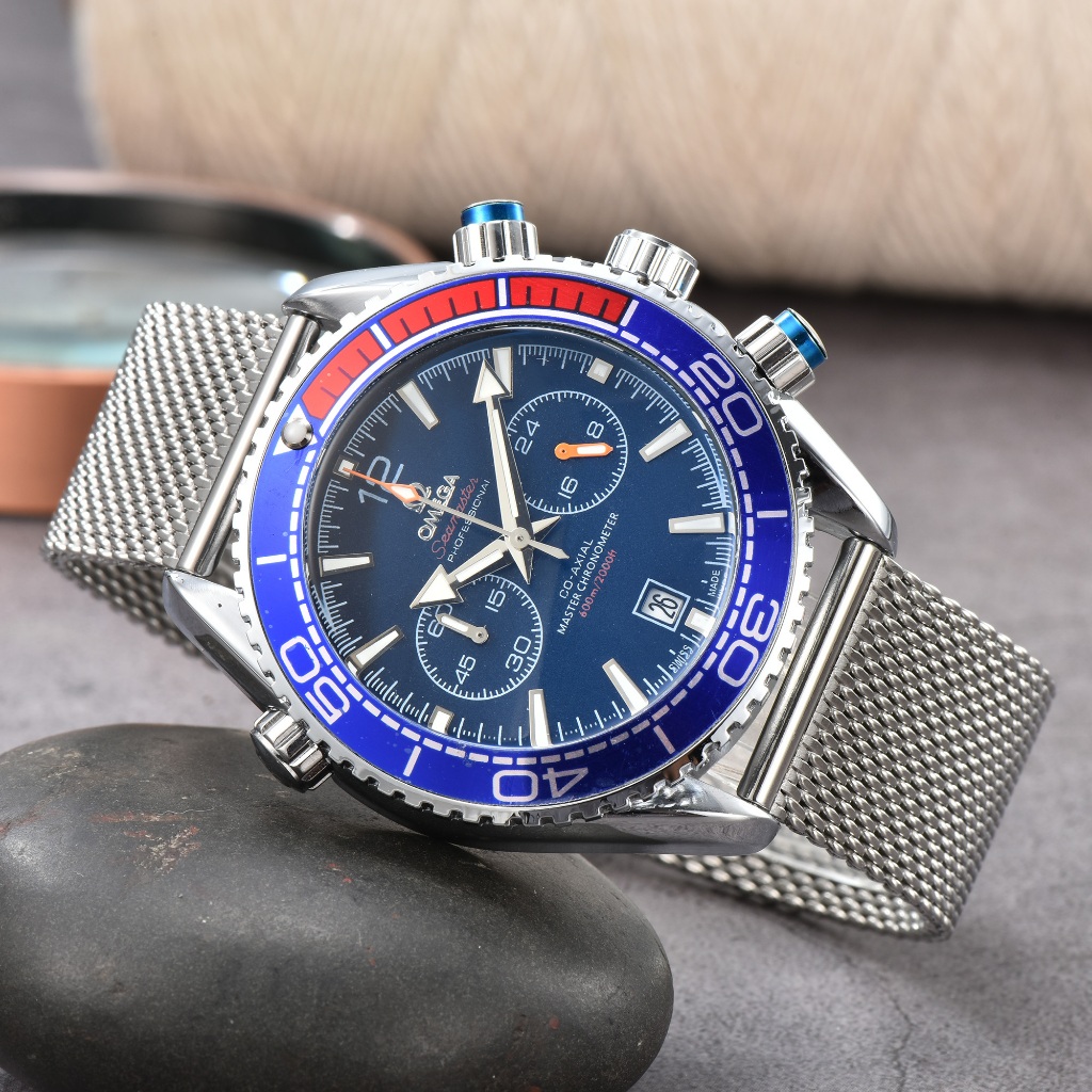 Omega Omega Omega Double Color Matching Top Men's Watch Business Casual ...