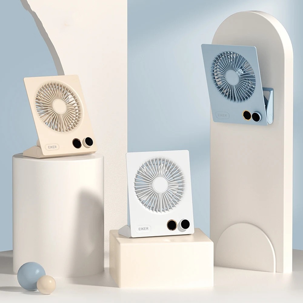 Desktop fan Ultra Slim Table Wall Hanger LED Wireless remote control ...