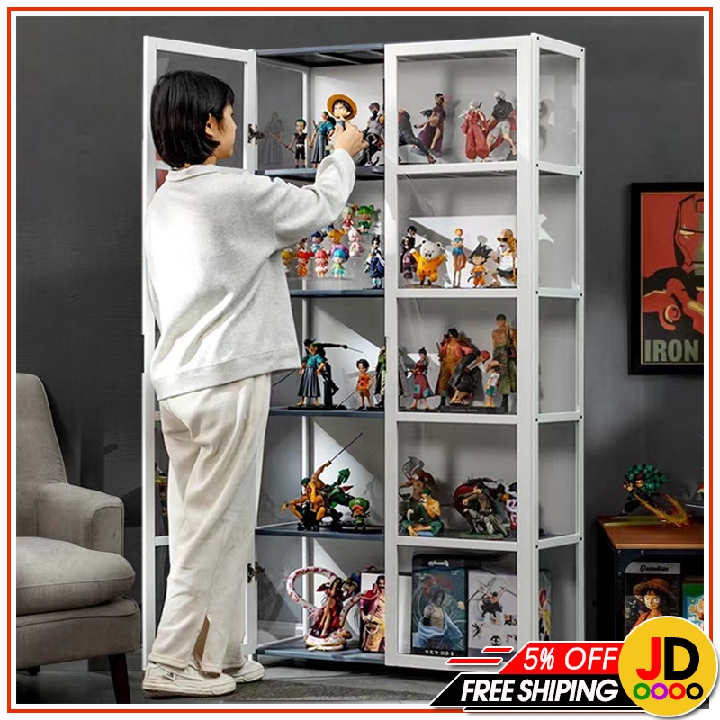 White Display Cabinet Book Shelf Cabinet with Door LEGO / Toys Display ...