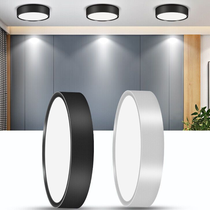 9W Surface Mounted LED Ceiling Downlight Fixture White Black Lamp 220V ...