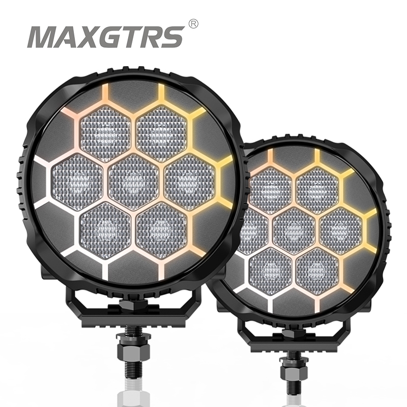 MAXGTRS Led Work Light 81W Light Bar 12V 24V Mini Square Round ...