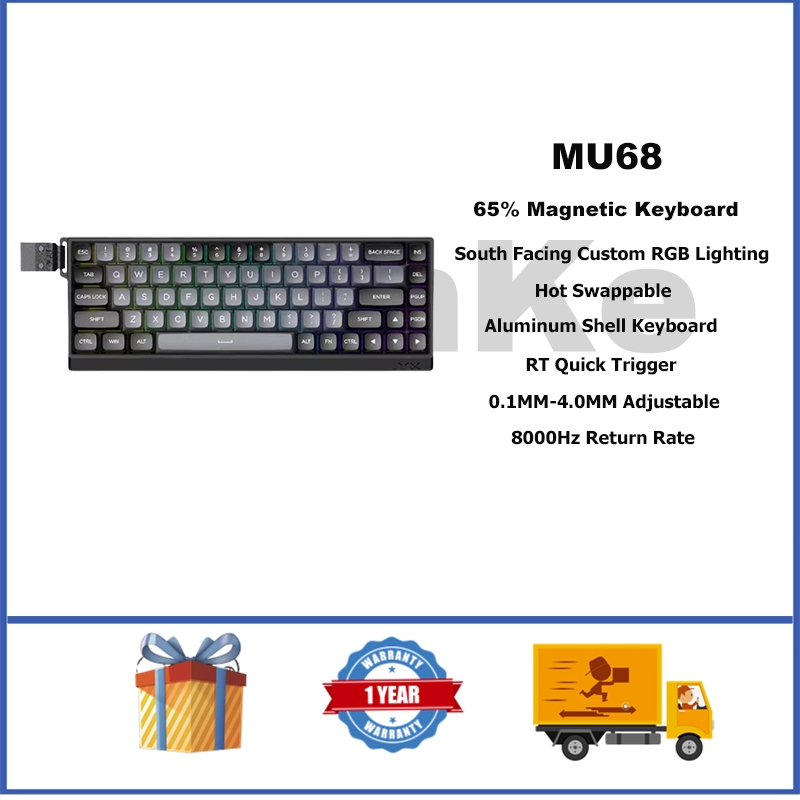 IYX MU68 Aluminum Magnetic Gaming Keyboard 65% RT Quick Trigger RGB ...