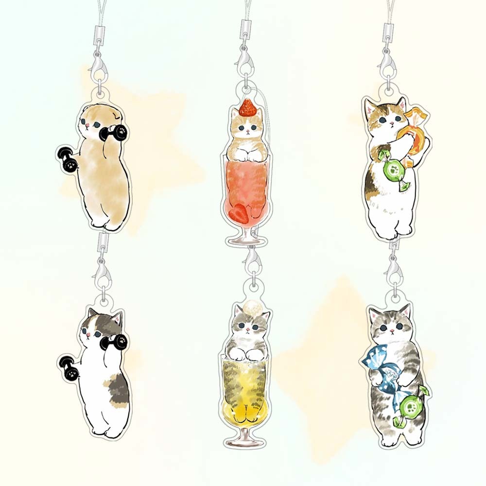 Couple Phone Straps Mofusand Acrylic Phone Accessories Cartoon ...