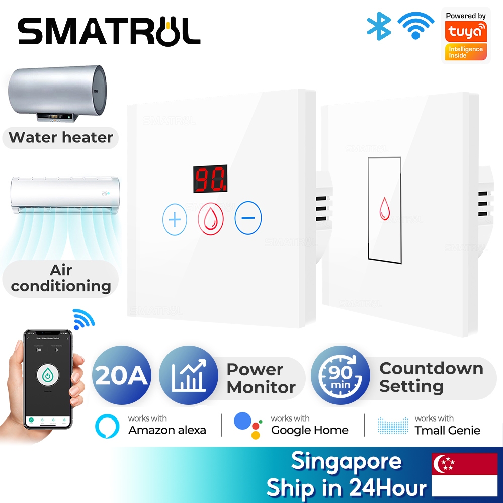 SMATRUL Tuya Smart Switch Wifi RF433 20A Water Heater Timer Switch ...