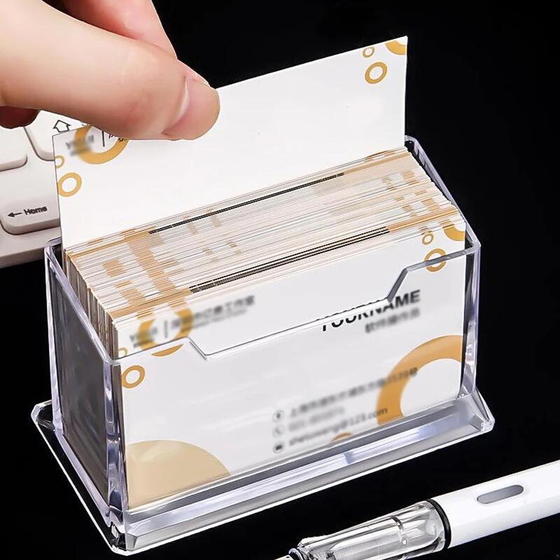 Acrylic Business Card Holder Transparent Desk Storage Shelf Plastic ...