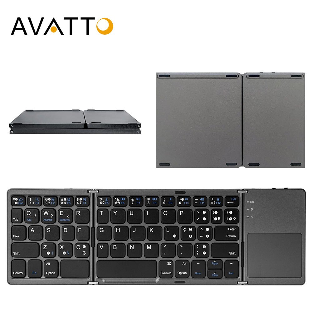 AVATTO English Mini Folding keyboard, Wireless Bluetooth Keyboard with ...