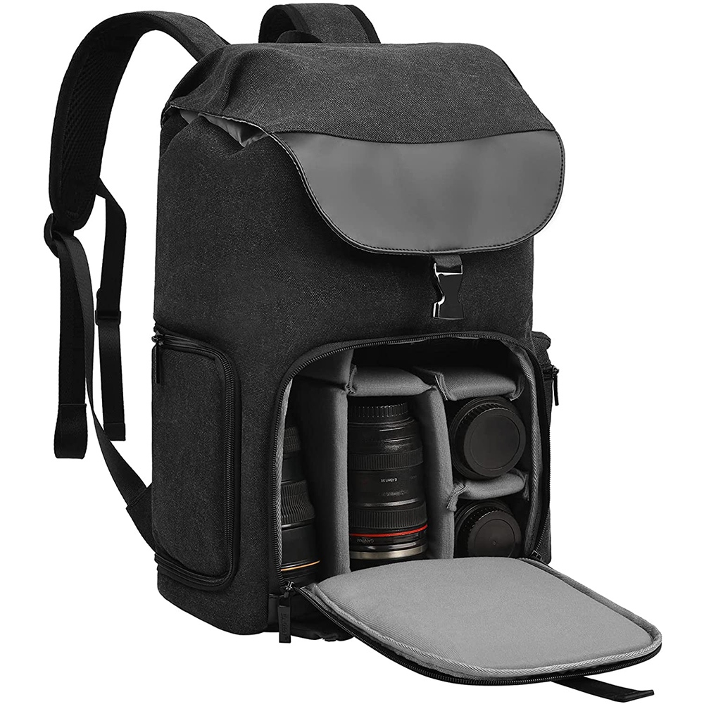 Caden Multipurpose Camera Backpack Vintage Canvas Laptop Bag for DSLR ...
