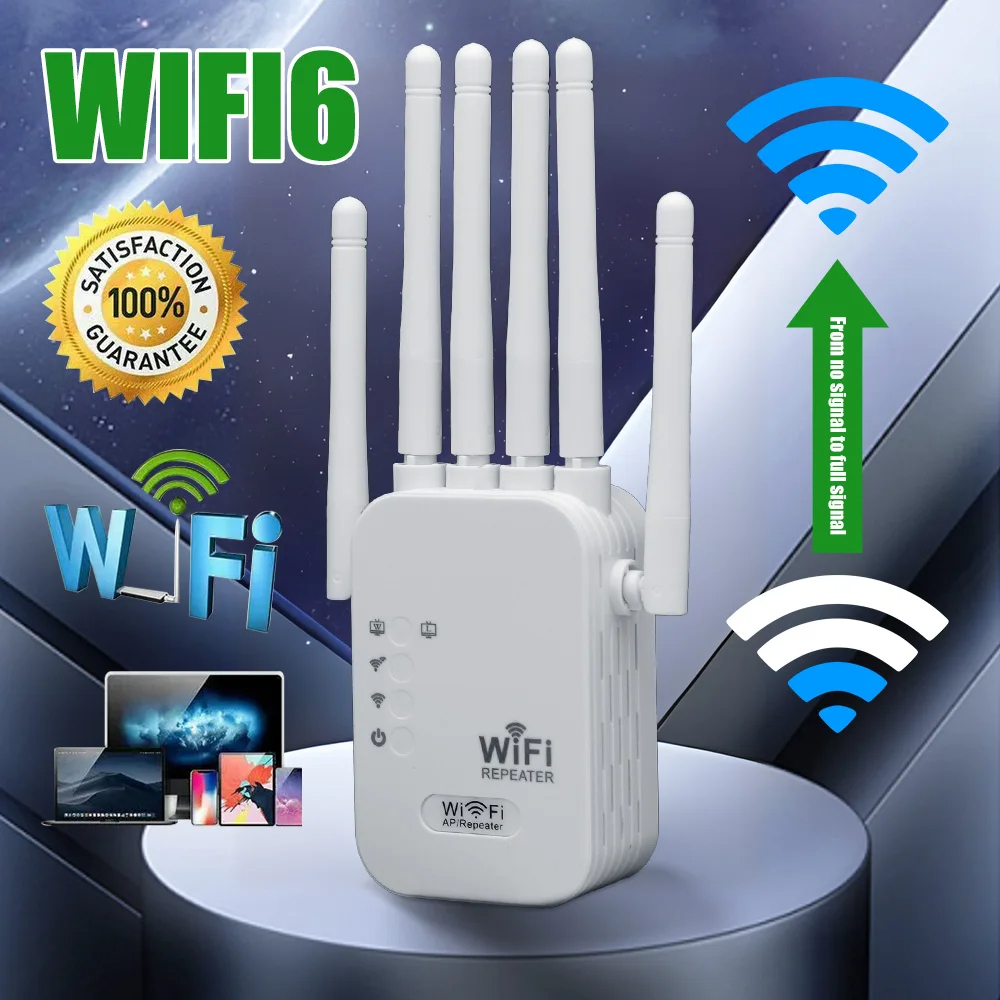 1200Mbps Wireless WiFi Repeater WIFI Range Extender WiFi Signal Booster 2.4G 5G Dual-band ...
