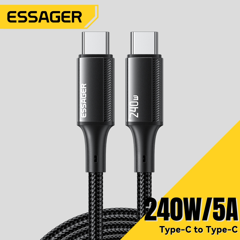 ESSAGER 240W 5A PD3.1 Type-C to Type-C Fast charging data cable support ...