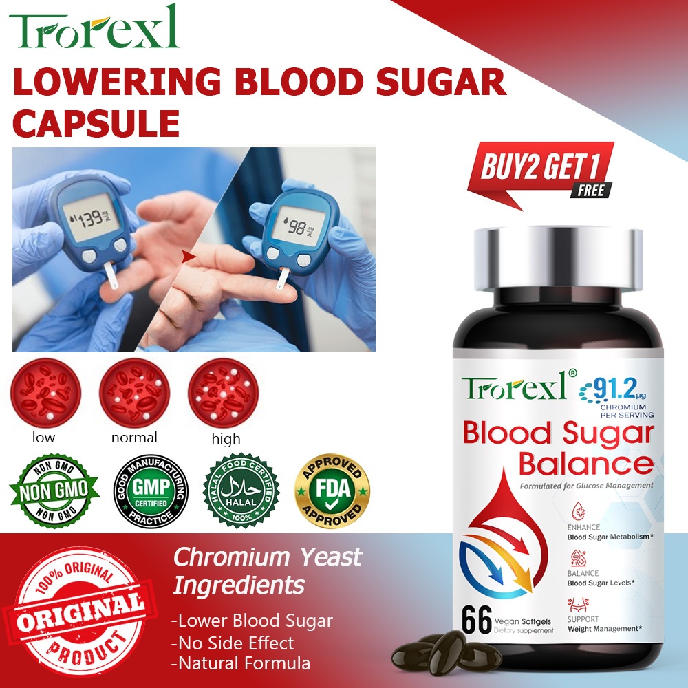 Trorexl 66 caps/bottle Blood Sugar Lower Soft Capsule Naturally Manage ...