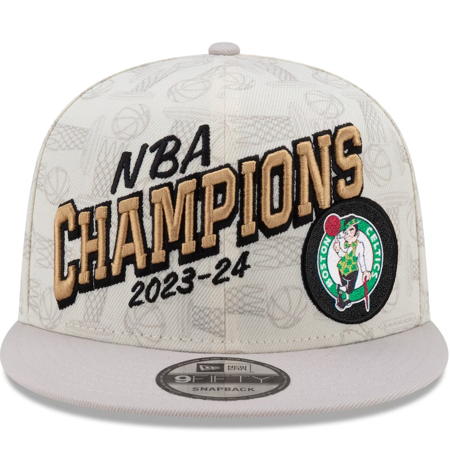 Men's Boston Celtics New Era Cream 2024 NBA Finals Champions Locker ...