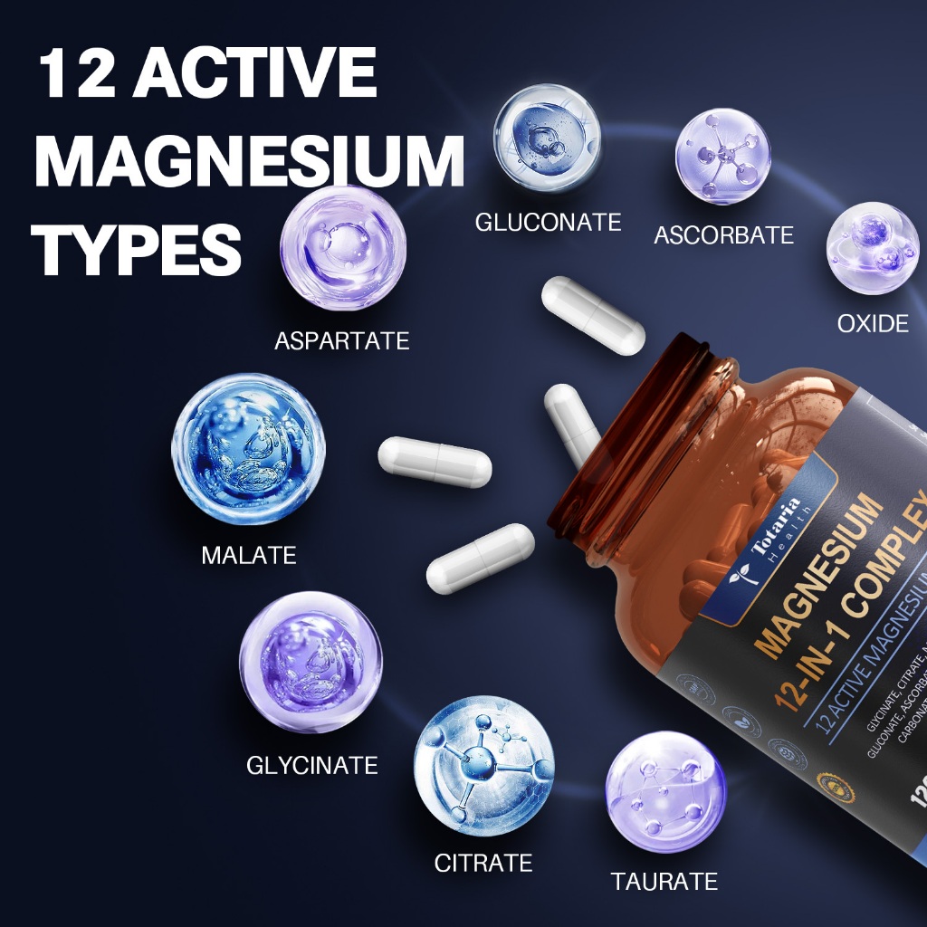 Totaria Magnesium Complex 700mg Magnesium Glycinate Supplement With 12 ...