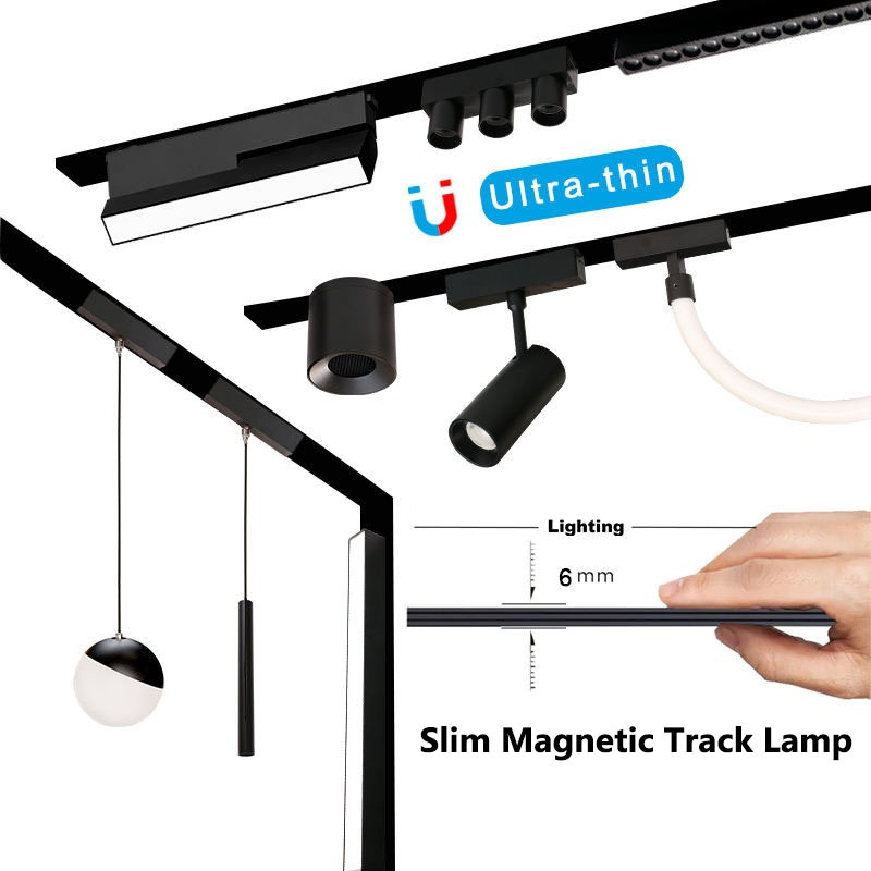 Ultra-thin Magnetic Track Light 3-CCT Button-Changeable Surface Mount ...