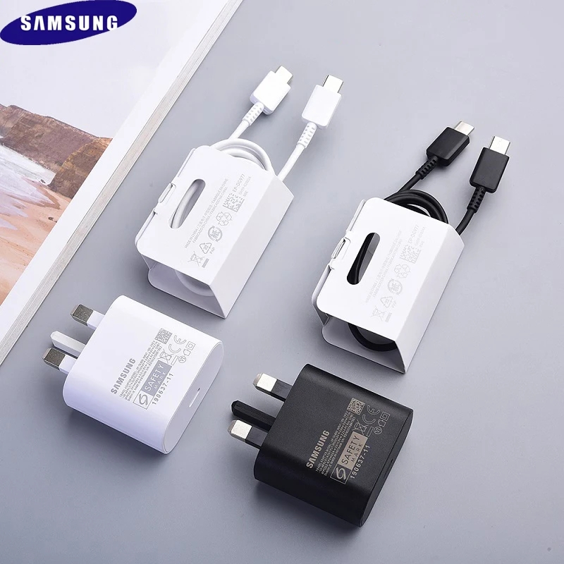 Original Samsung 25W UK Adaptive Fast Charger 2.0 1M USB Type C To Type ...