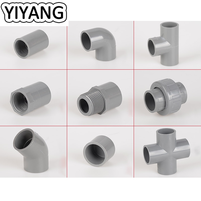 1pcs PVC Pipe Fitting PVC Connector Socket Elbow Tee Valve Socket Plug ...