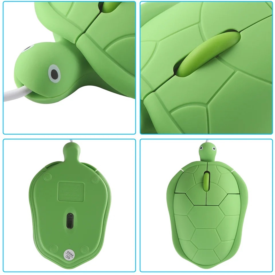 Cartoon Turtle Mouse Gamer Lovely 3D Gaming Wired Mouse 1200DPI 3 Keys ...