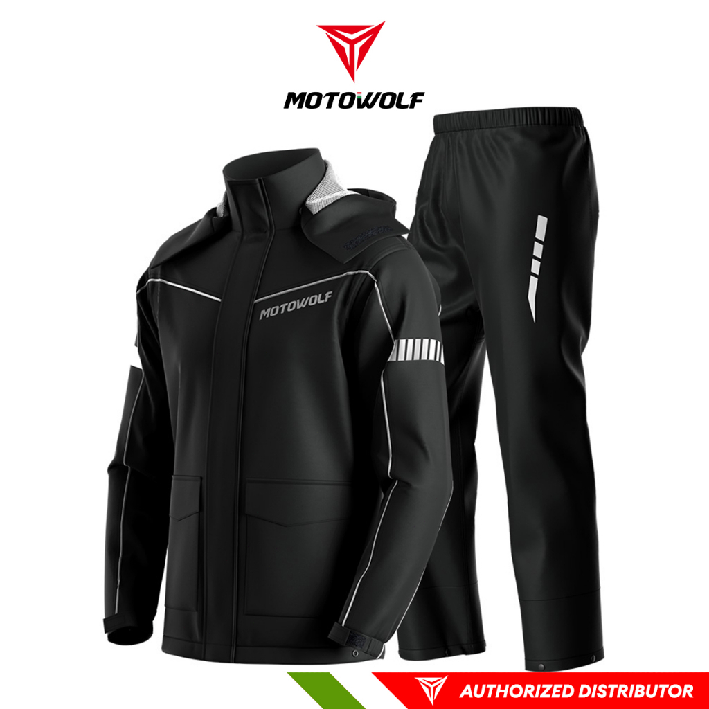 Motowolf Raincoat V3B - Improved Rainwear, Jacket Waterproof Windproof ...
