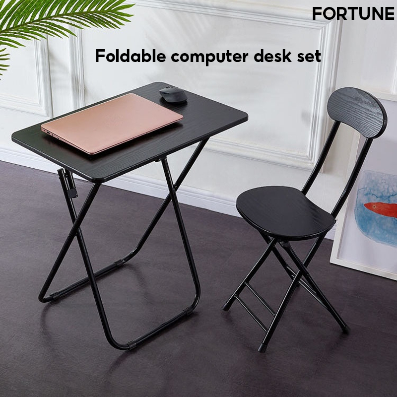 Stock Ready foldable table set folding table computer desk set computer ...
