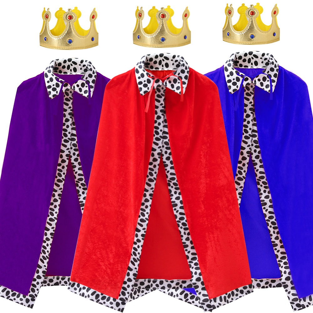Mens Luxury King Cape Noble King Costumes Prince Cosplay Christmas Red ...