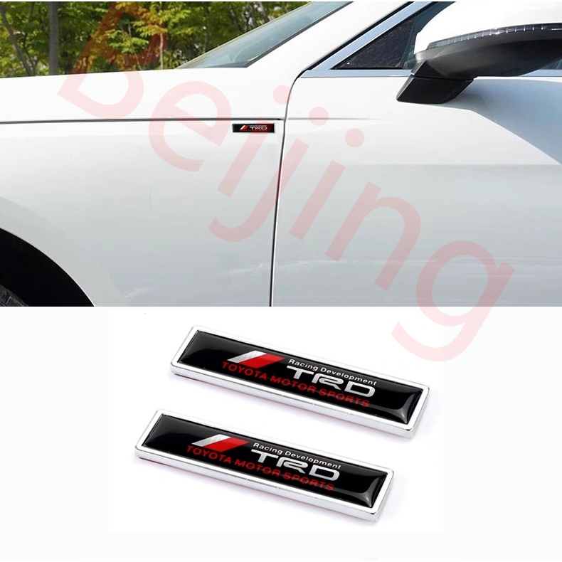 2 Pieces Car Stickers For TRD Logo For Toyota Corolla Vios hilux Innova ...