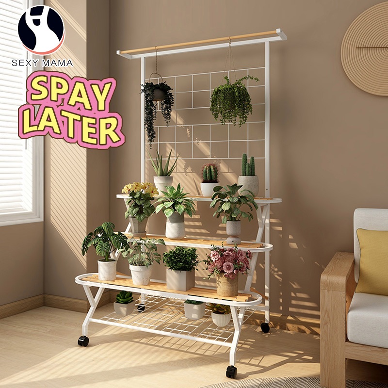 plant rack flower pot stand Multi-Layer Flower Rack With wheels Indoor ...
