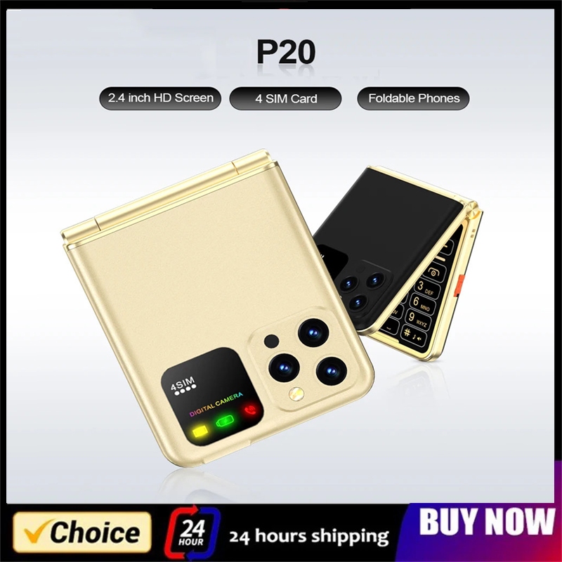 P20 Flip Mobile Phone 2.4inch HD Screen 4 SIM Card FM Radio Flashlight ...