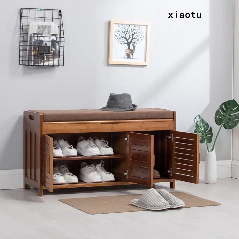 Shoe Storage Bench & Bamboo Shoe Bench & Shoe Rack Cabinet Storage ...