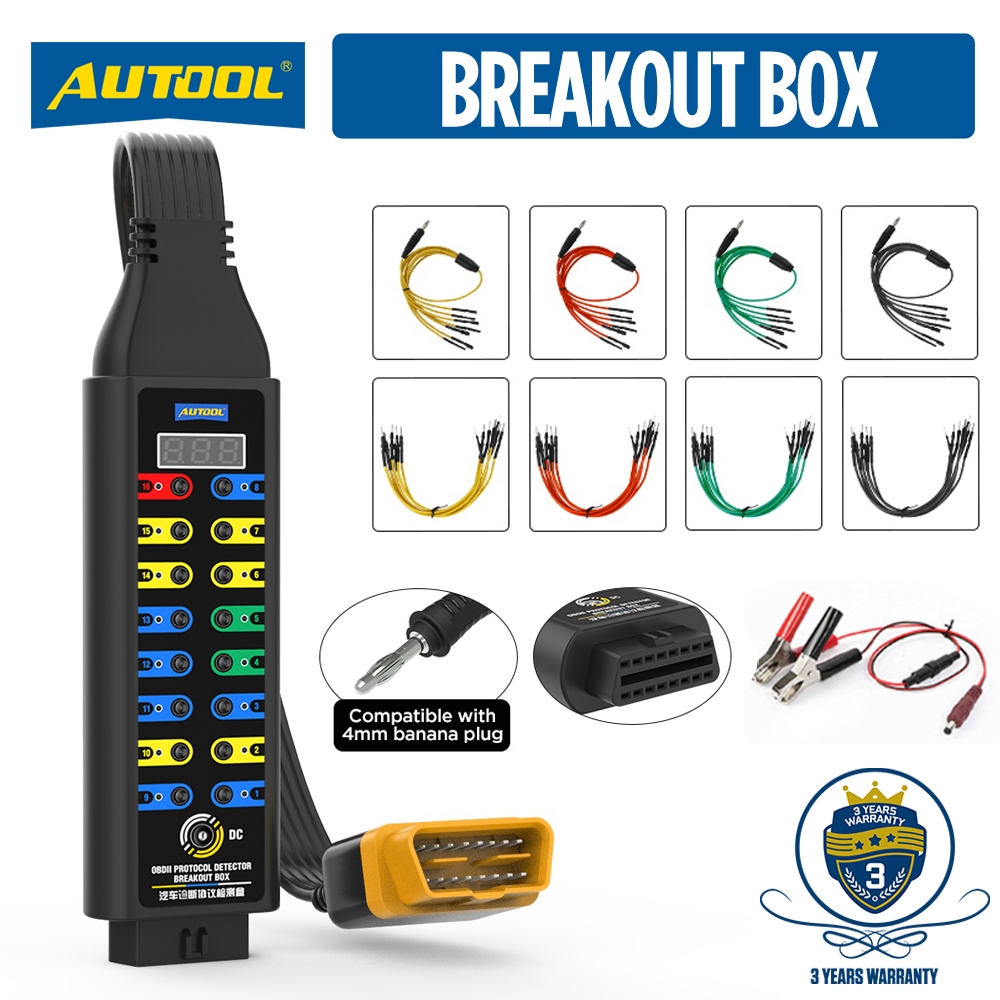 AUTOOL OBD Breakout Box Compatible With OBD2 Scanner / Multimeter Car ...