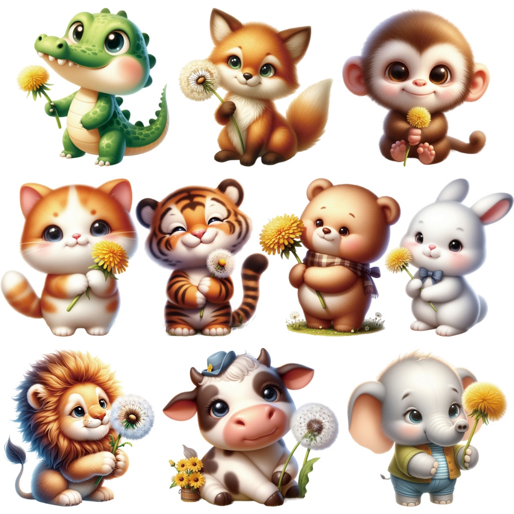 DTF Heat Transfer 15Cm Animals Cute Monkey Lions Heat Patch Diy New ...