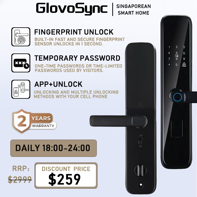 GLOVOSYNC HDB Smart Lock Smart Digital Lock Fingerprint, Keyless Entry ...