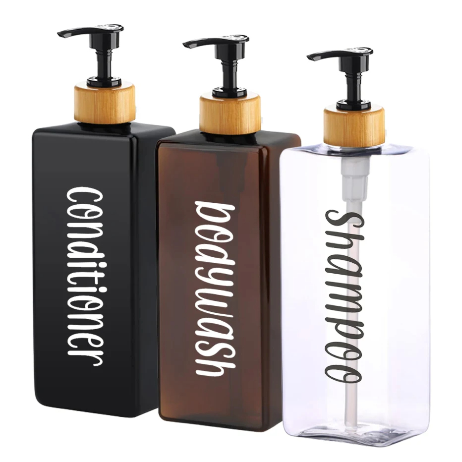500ml Shampoo Conditioner Bottles Pump Dispenser Empty Refillable Body ...