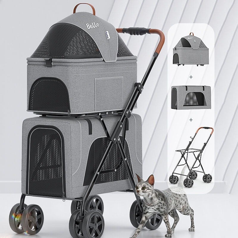 Pet Stroller Foldable BELLO Lightweight Portable Cat And Dog Pet Cart ...